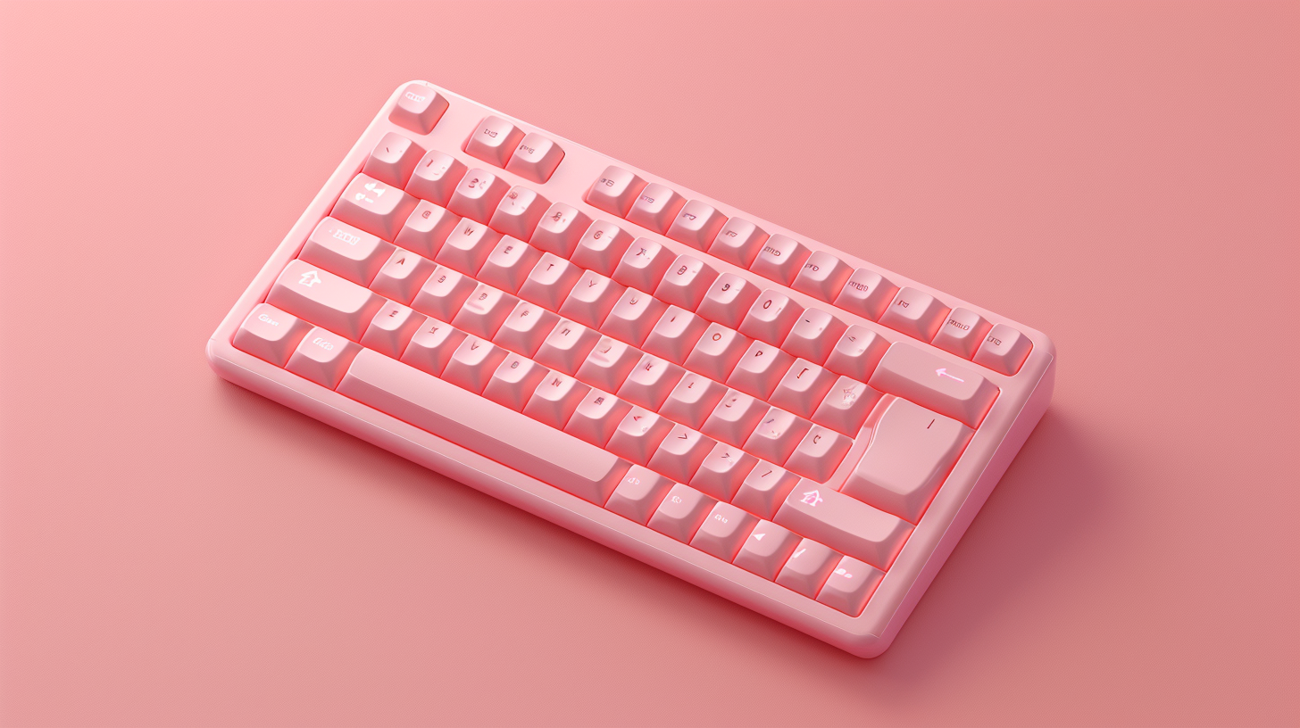 Modern Pink Mechanical Keyboard 3D Image on Lummi