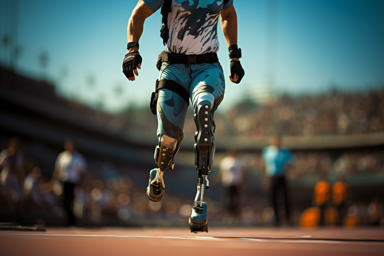Resilience in Motion: Sunlit Stride with Prosthetic Harmony Photo on Lummi