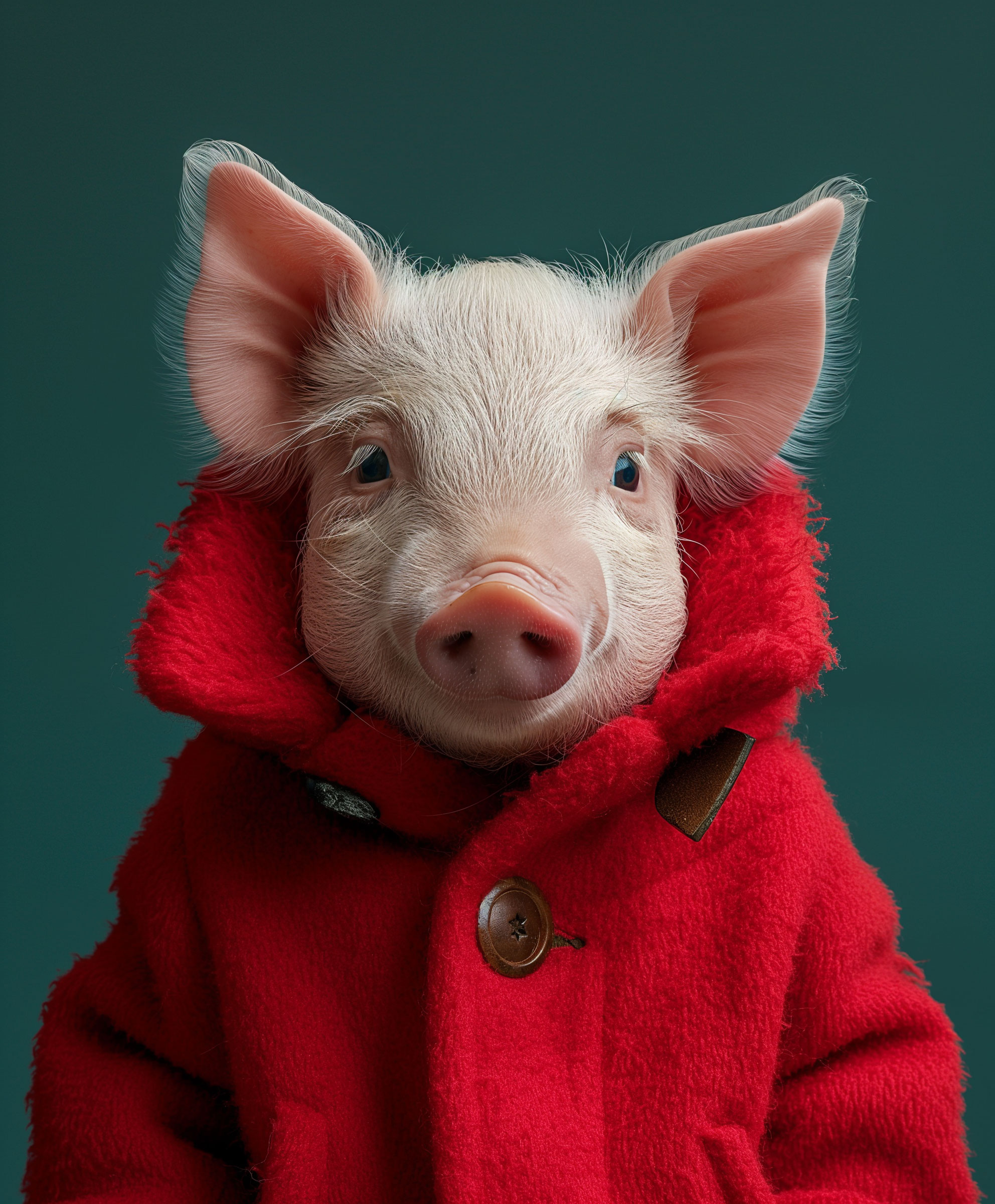 Anthropomorphic Pig in Red Coat Photo on Lummi