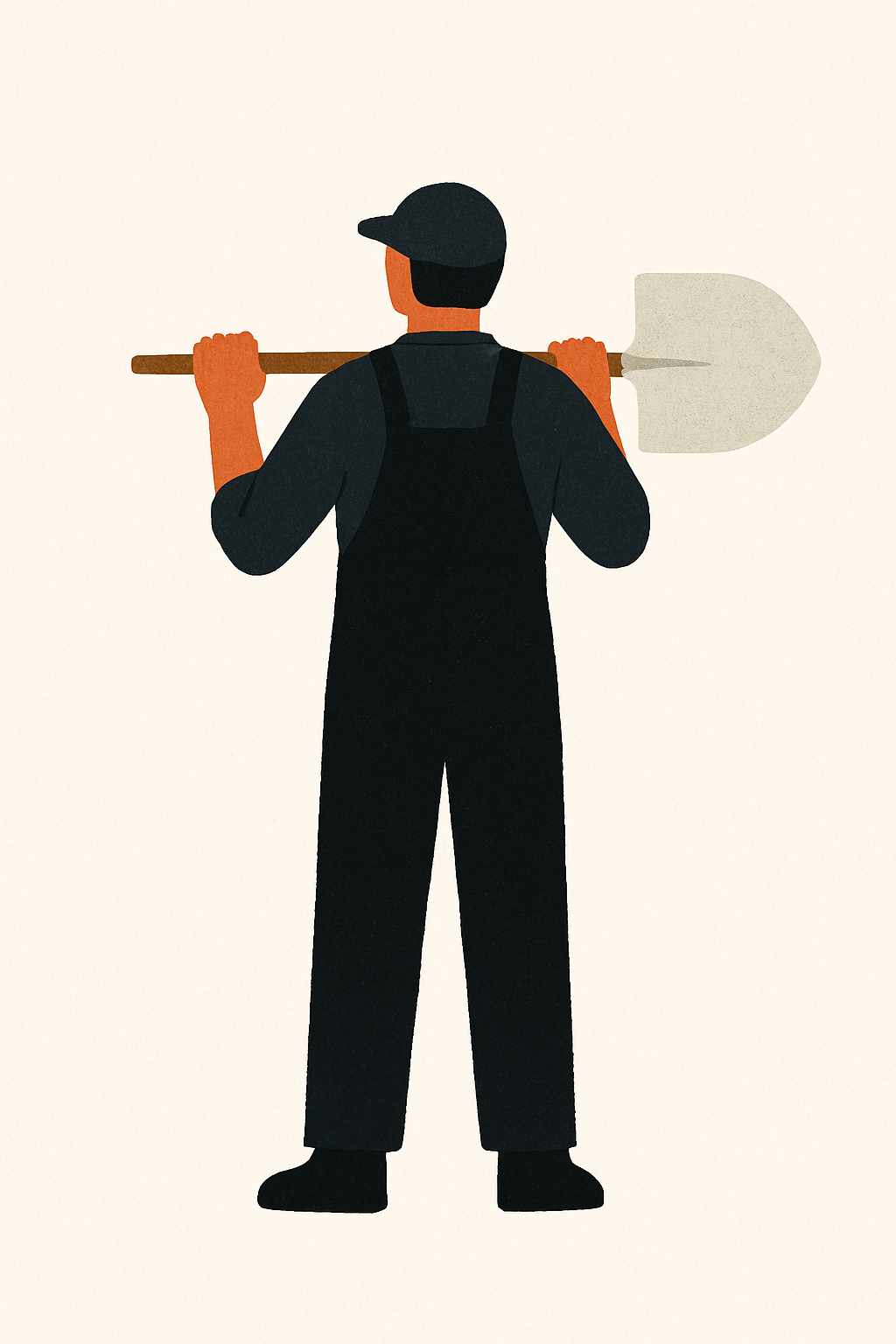 Person with Shovel Illustration on Lummi