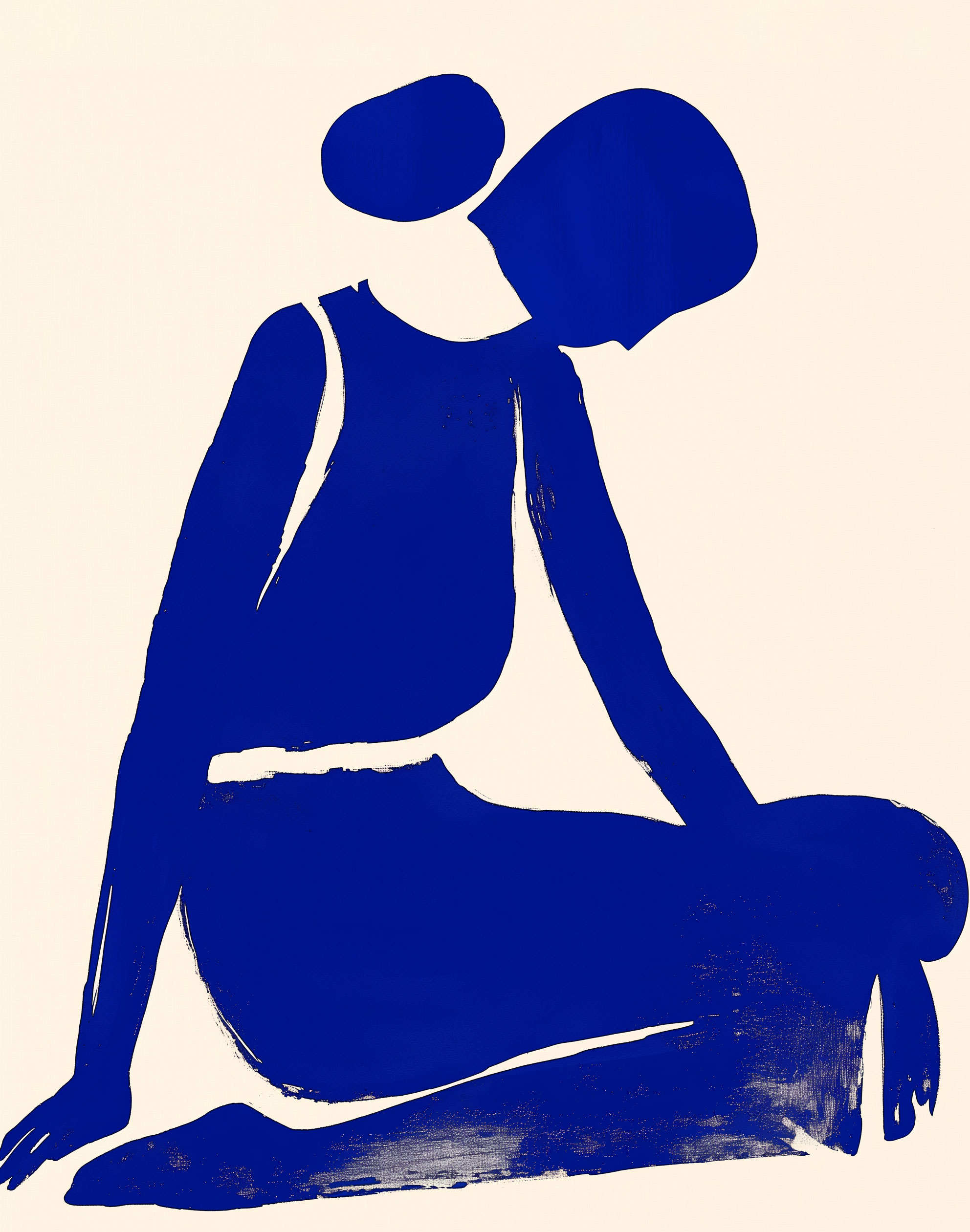 Lummi Illustration - Contemplative Blue Figure