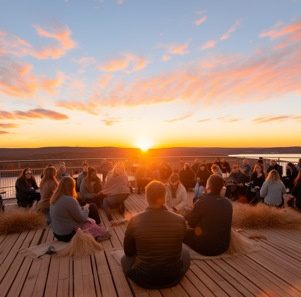 Tranquil Sunset Gathering Photo on Lummi