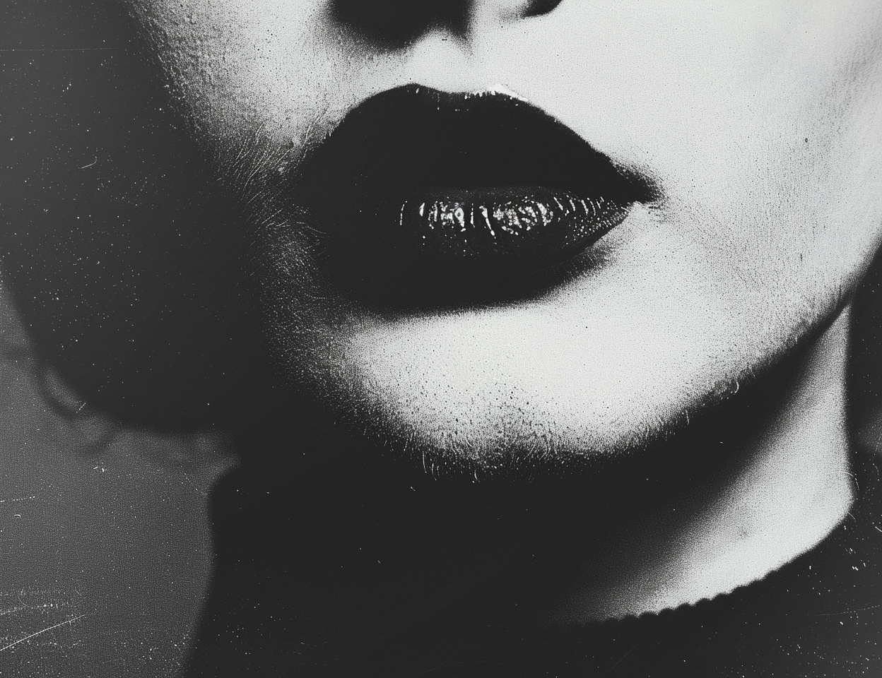 Contrast Emphasis on Woman's Lips Photo on Lummi