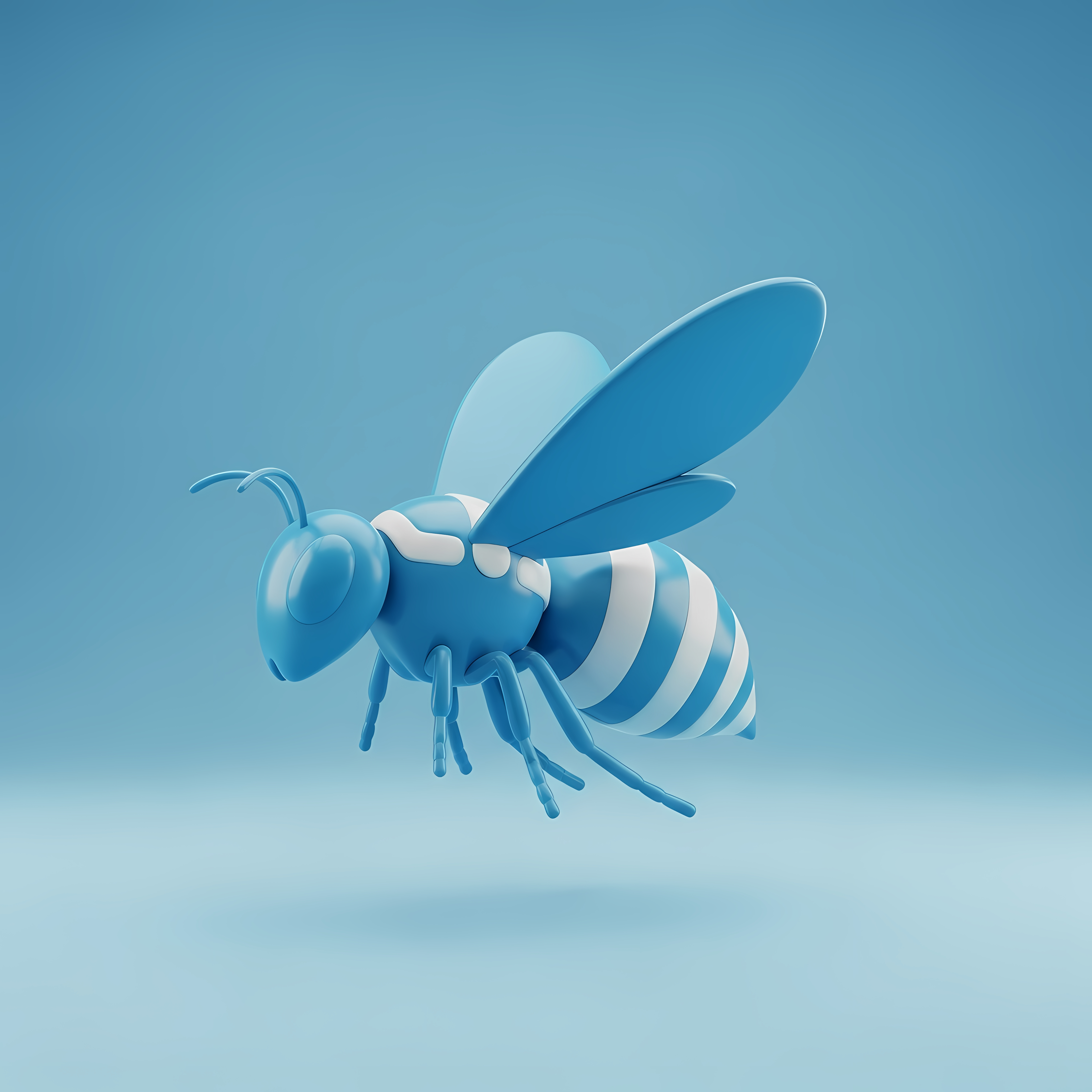 Stylized Blue Bee 3D Image on Lummi