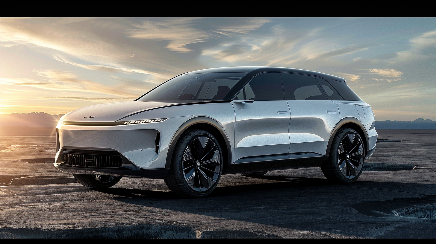 Luxury Electric SUV at Sunset Photo on Lummi