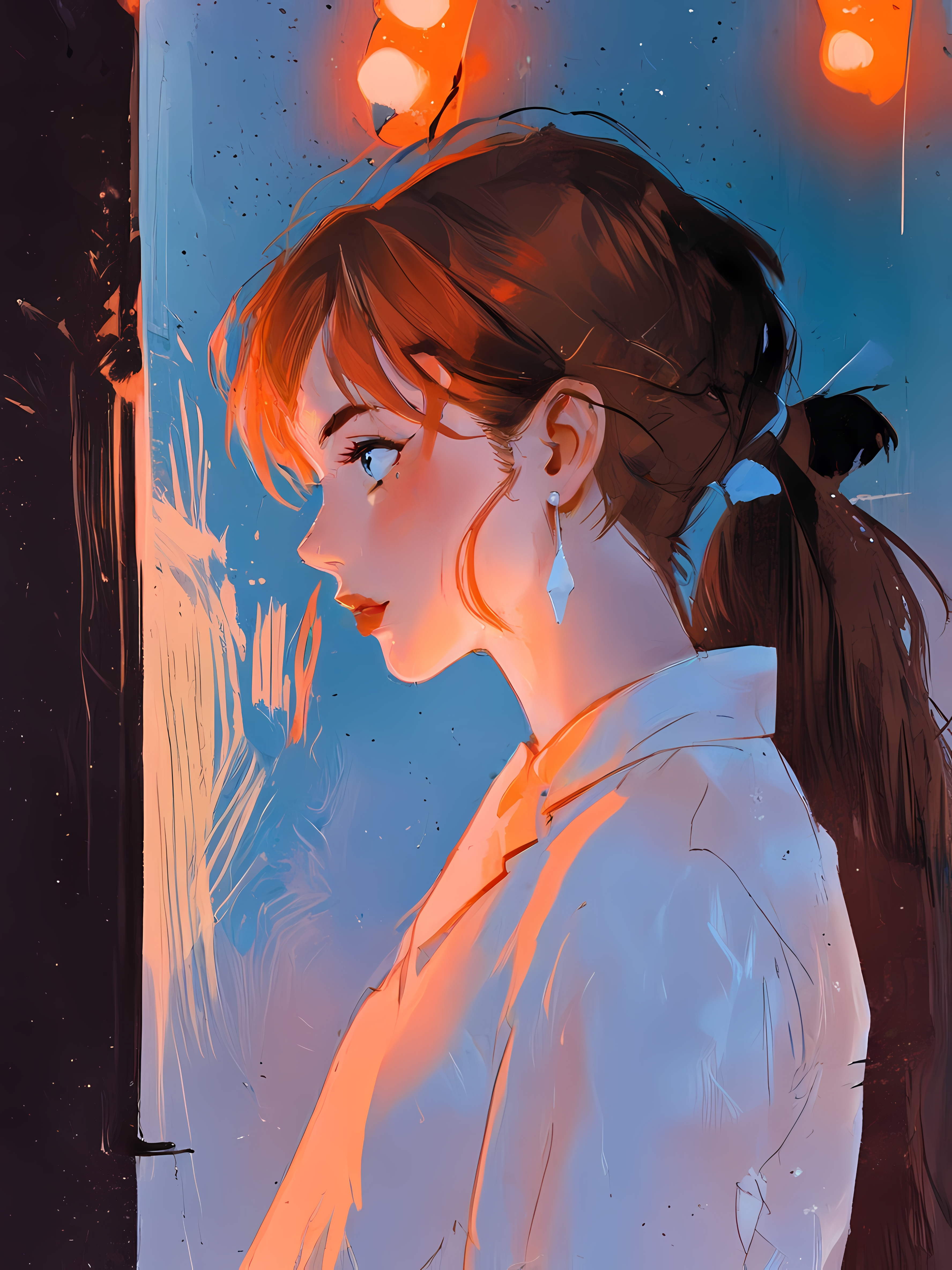 Stylized Woman Profile Illustration on Lummi