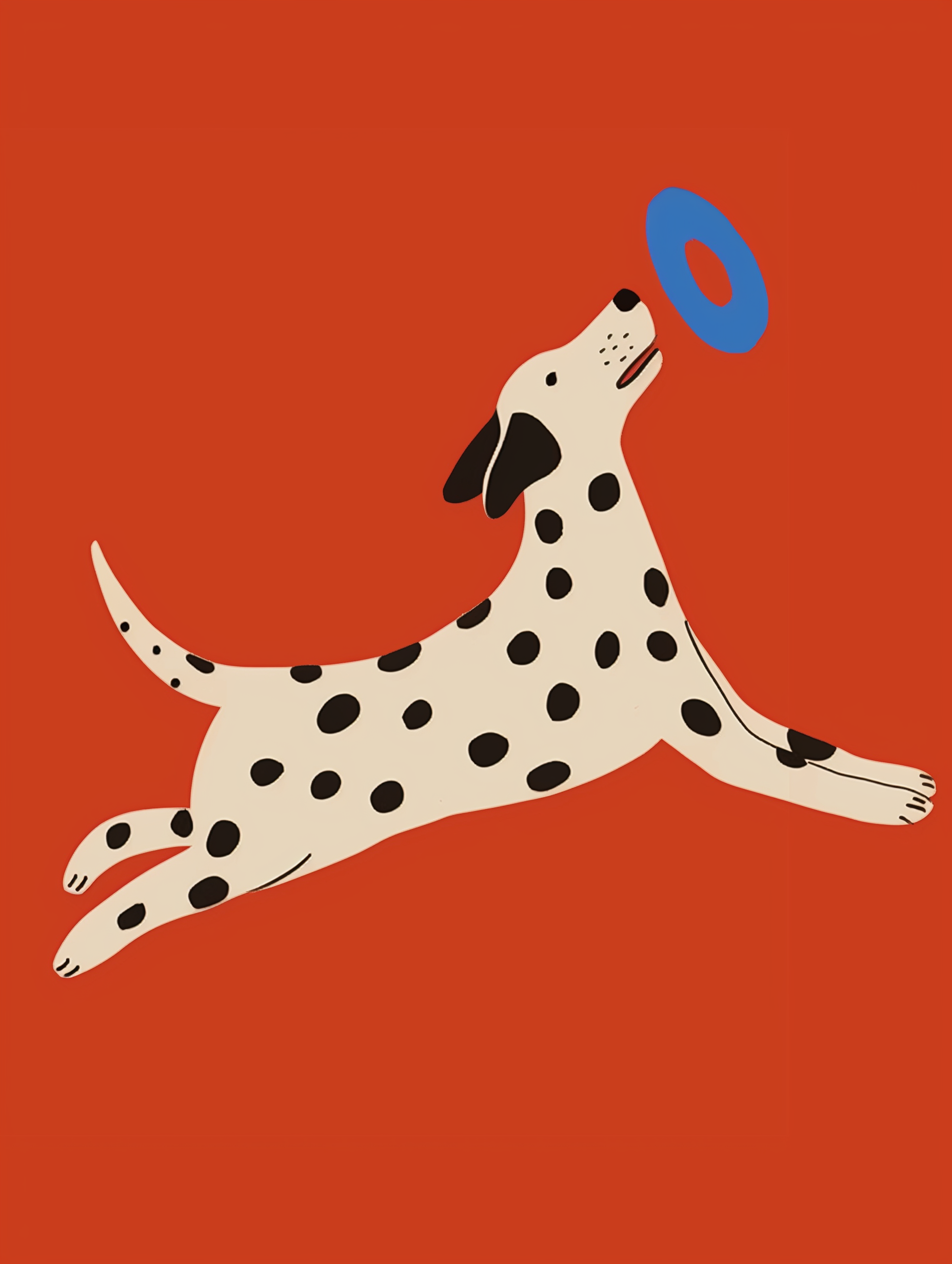 Dalmatian Leaping Art Illustration on Lummi