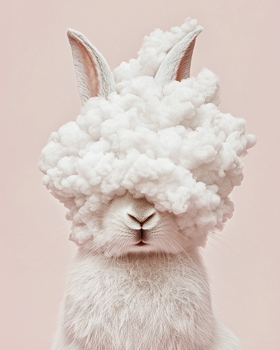 Surreal Rabbit Cloud Art 3D Image on Lummi