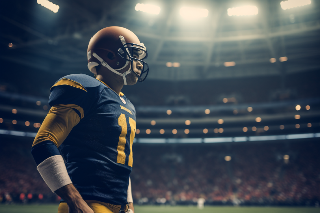 Quarterback Focus - Number 11 in Navy and Gold Photo on Lummi