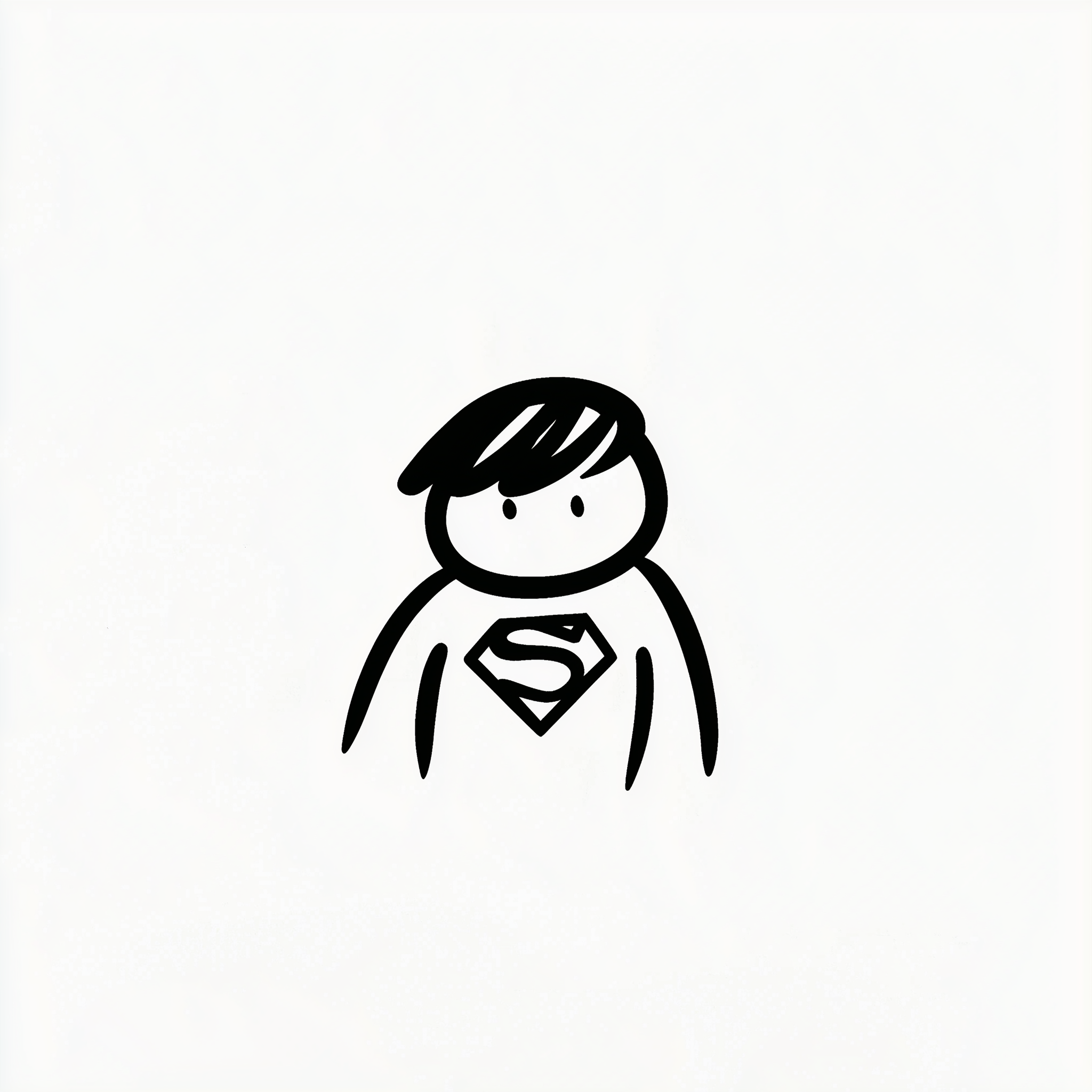 Stick Figure Superman Illustration on Lummi