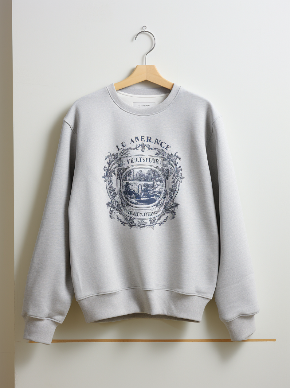 Vintage Shield Graphic Crew Neck Sweatshirt in Light Grey Photo on Lummi