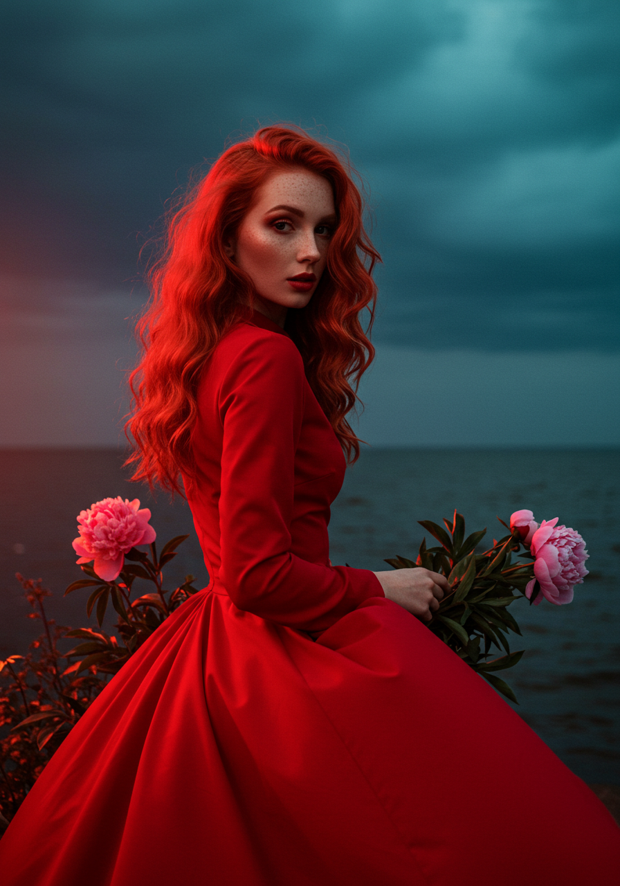 Ethereal Red Portrait Photo on Lummi