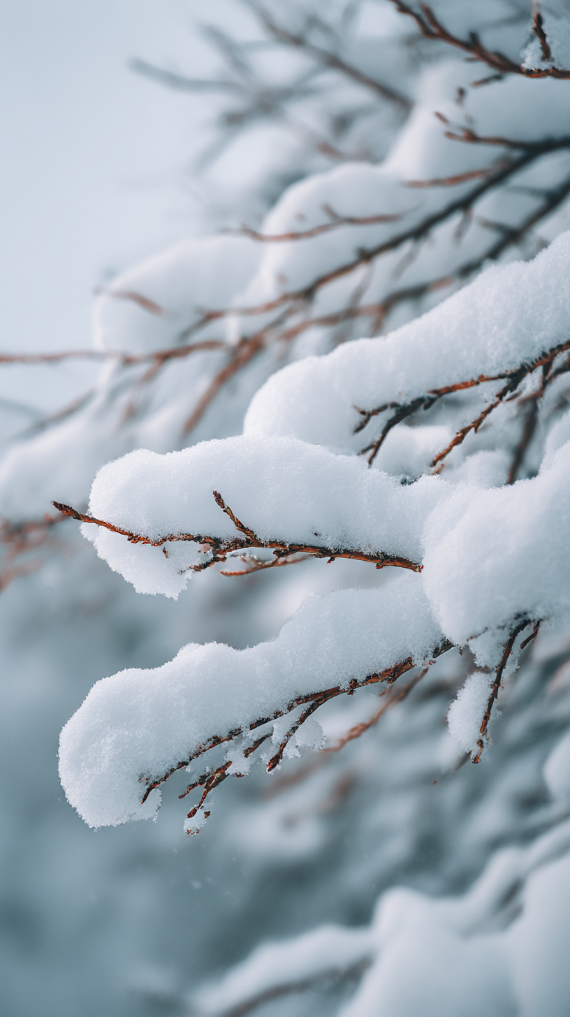 Snowy Tree Branches Photo on Lummi
