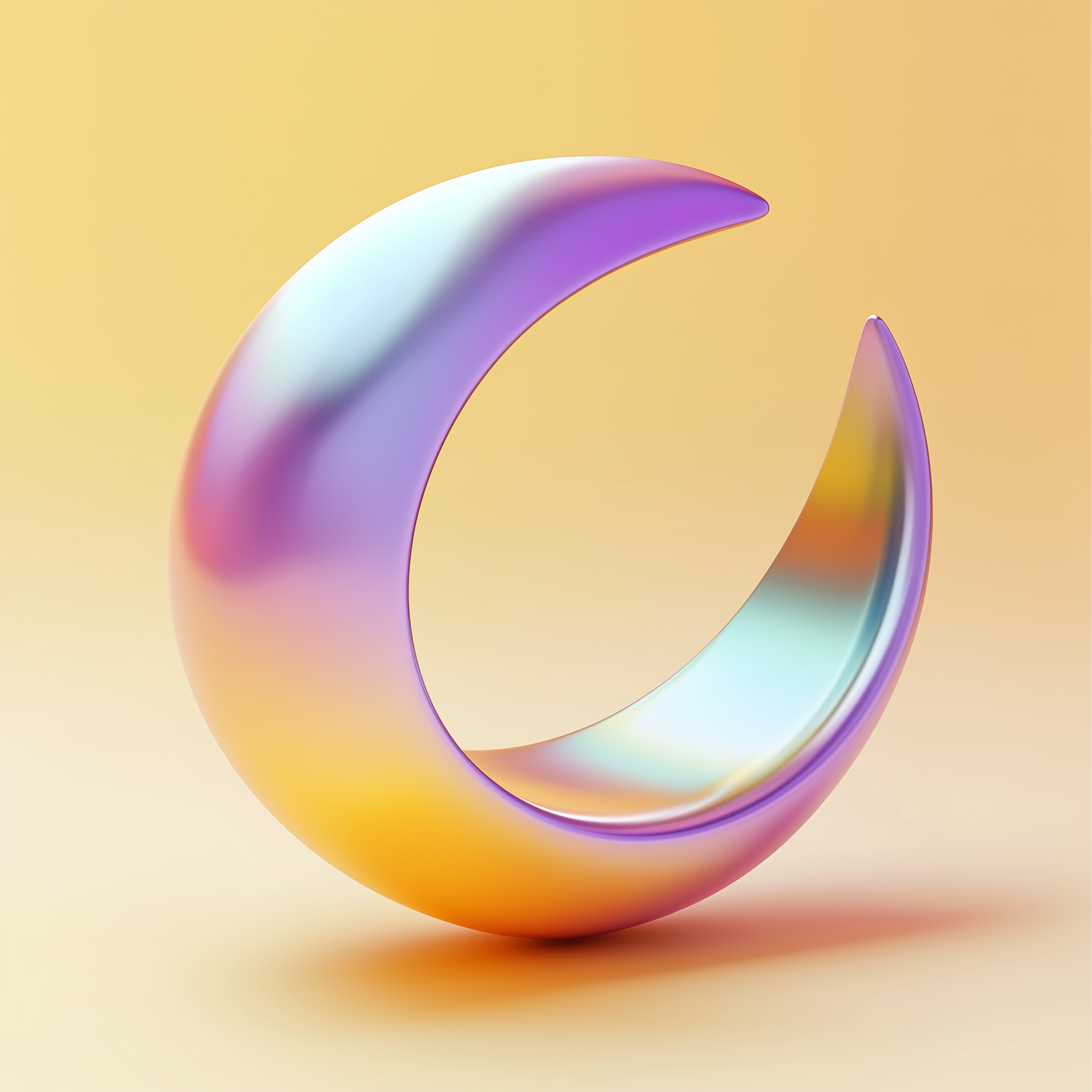 Glossy Crescent Design 3D Image on Lummi