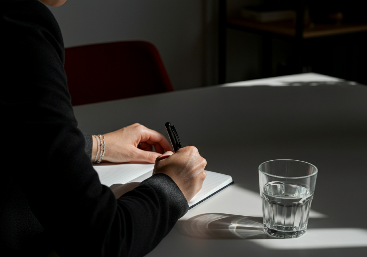 Contemplative Writing Scene Photo on Lummi