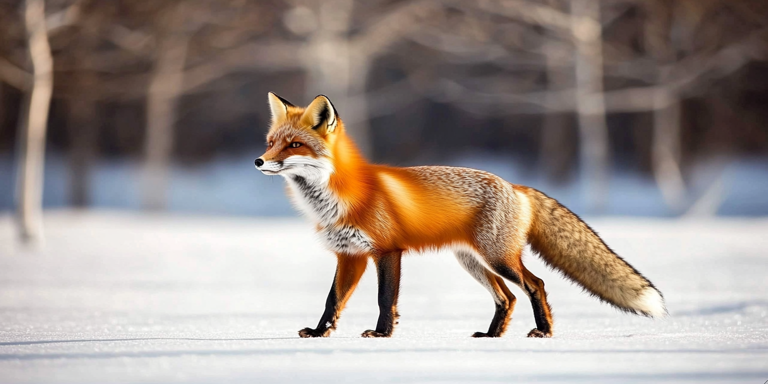 Red Fox in Snowy Landscape Photo on Lummi