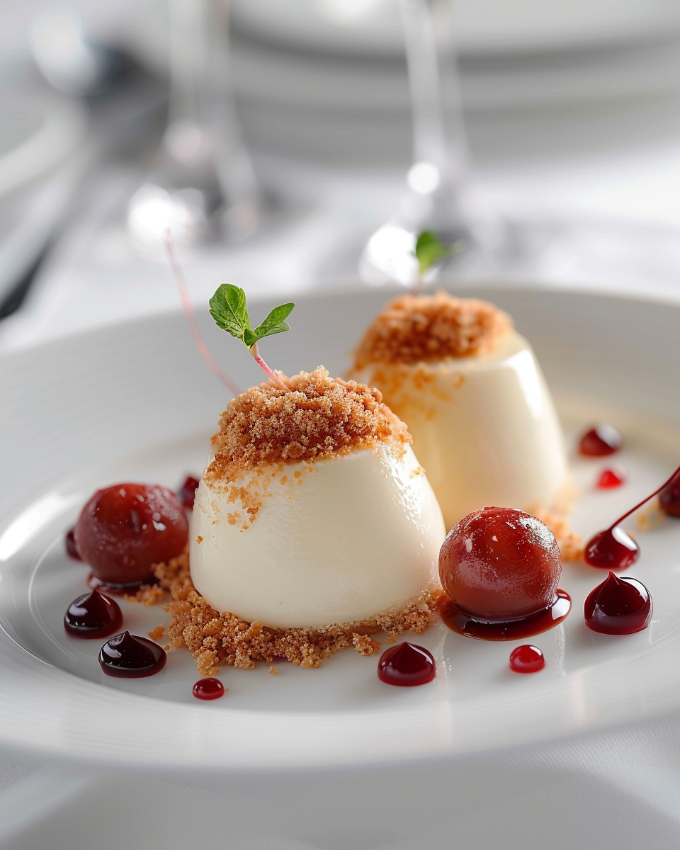 Elegant Panna Cotta Dessert Presentation Photo on Lummi
