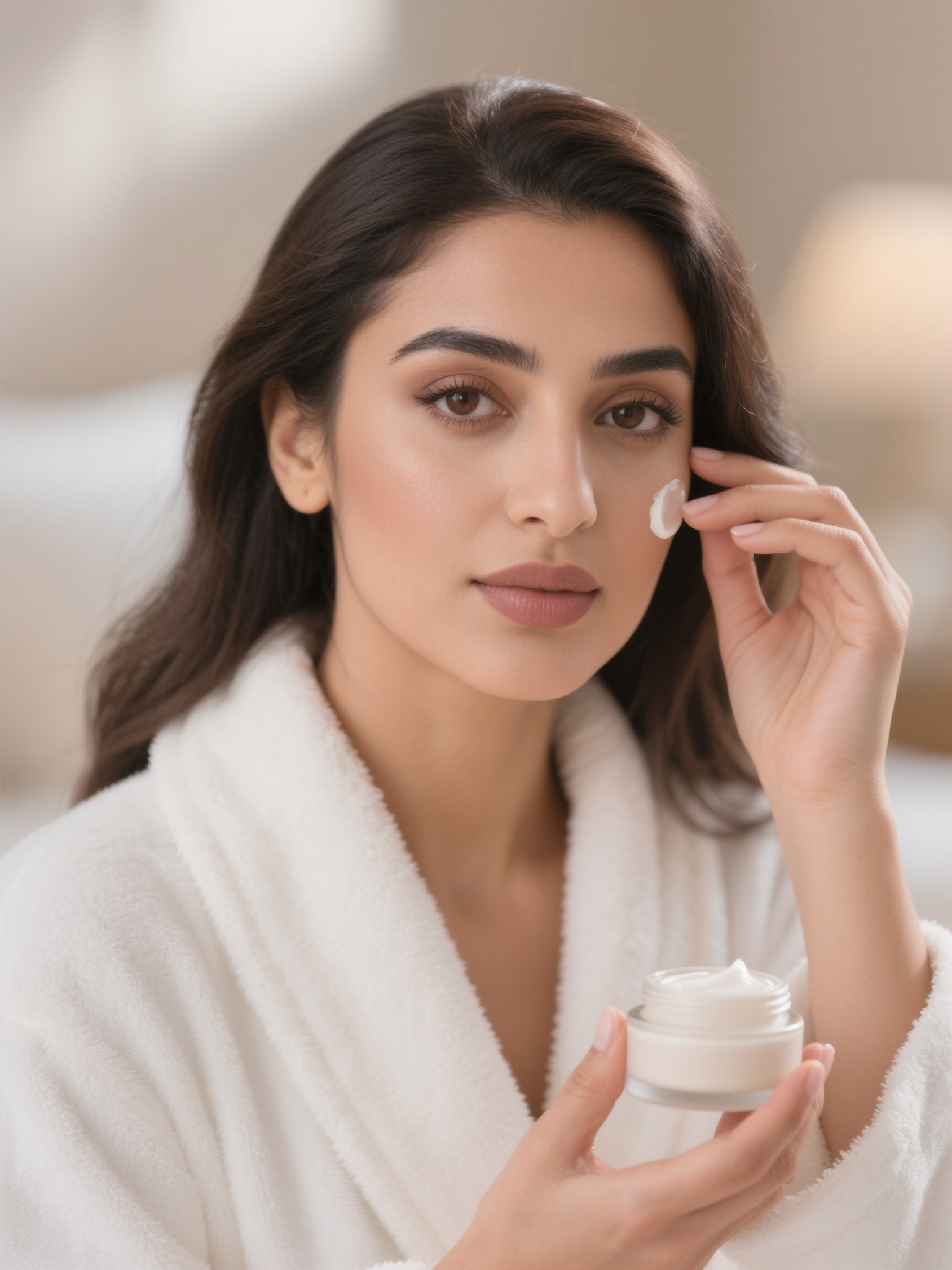 Woman Applying Cream Photo on Lummi