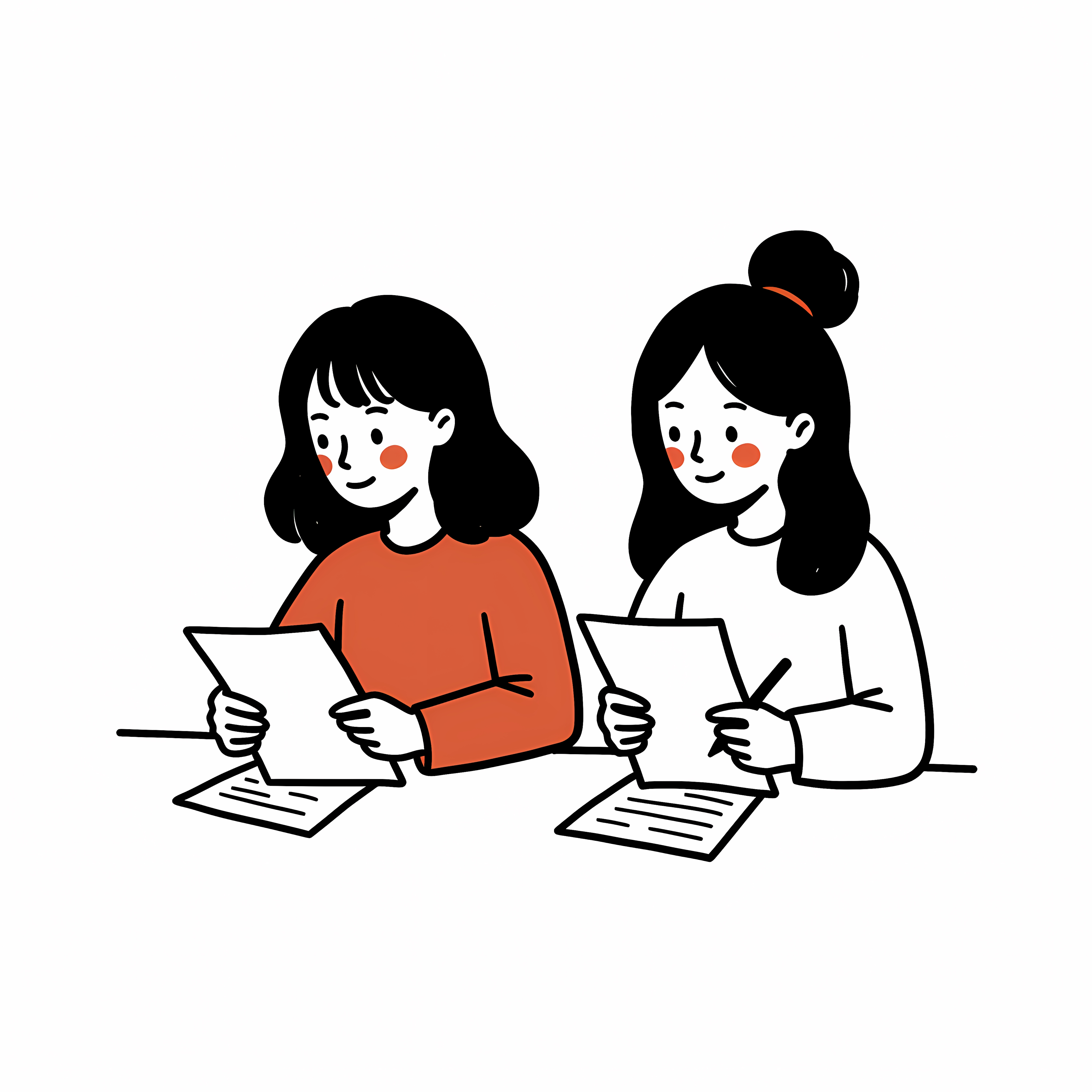 Cartoon Study Duo Illustration on Lummi