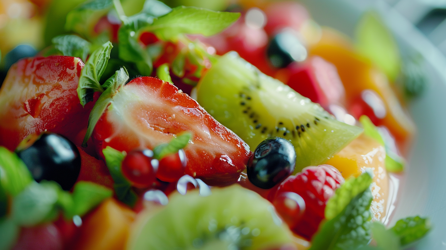 Fresh Assorted Fruits with Mint Photo on Lummi