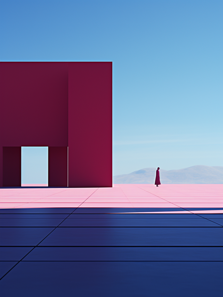 Red Geometric Solitude Photo on Lummi