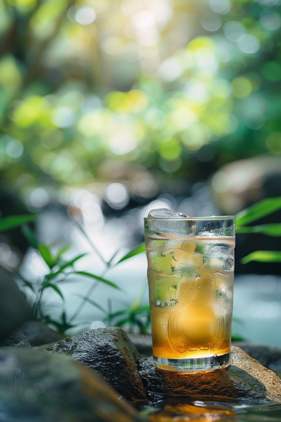 Serene Summer Beverage in Nature Photo on Lummi