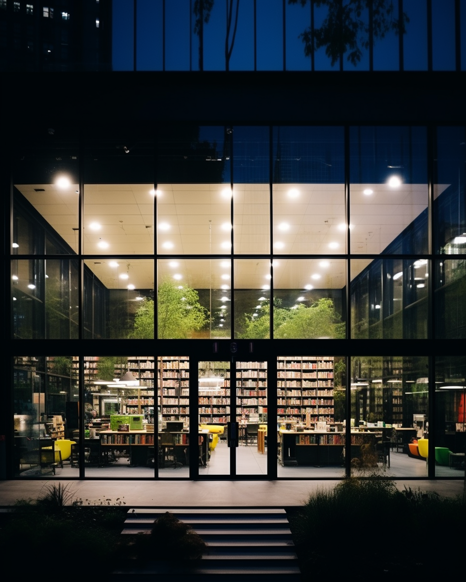Twilight Serenity Modern Library Photo on Lummi