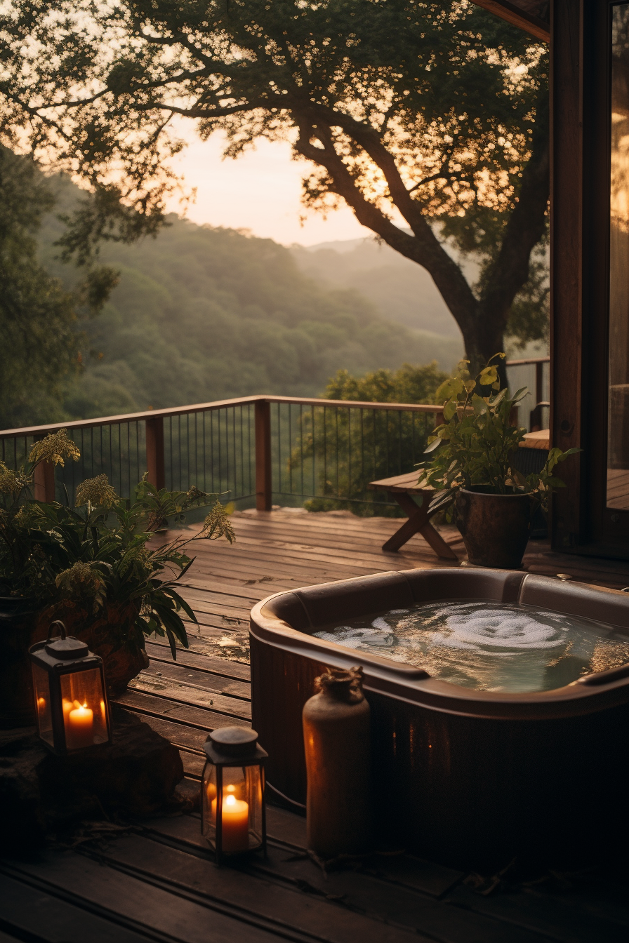 Serene Dawn Retreat with Rustic Hot Tub Oasis Photo on Lummi