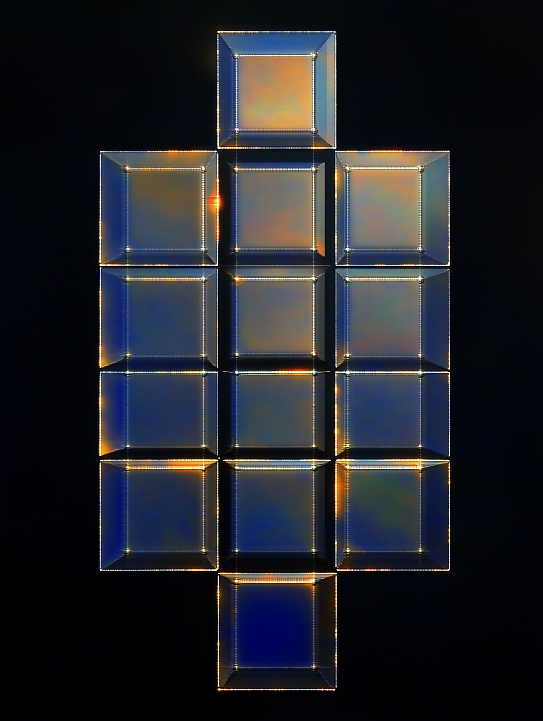 Geometric Prisms with Reflective Surfaces Illustration on Lummi