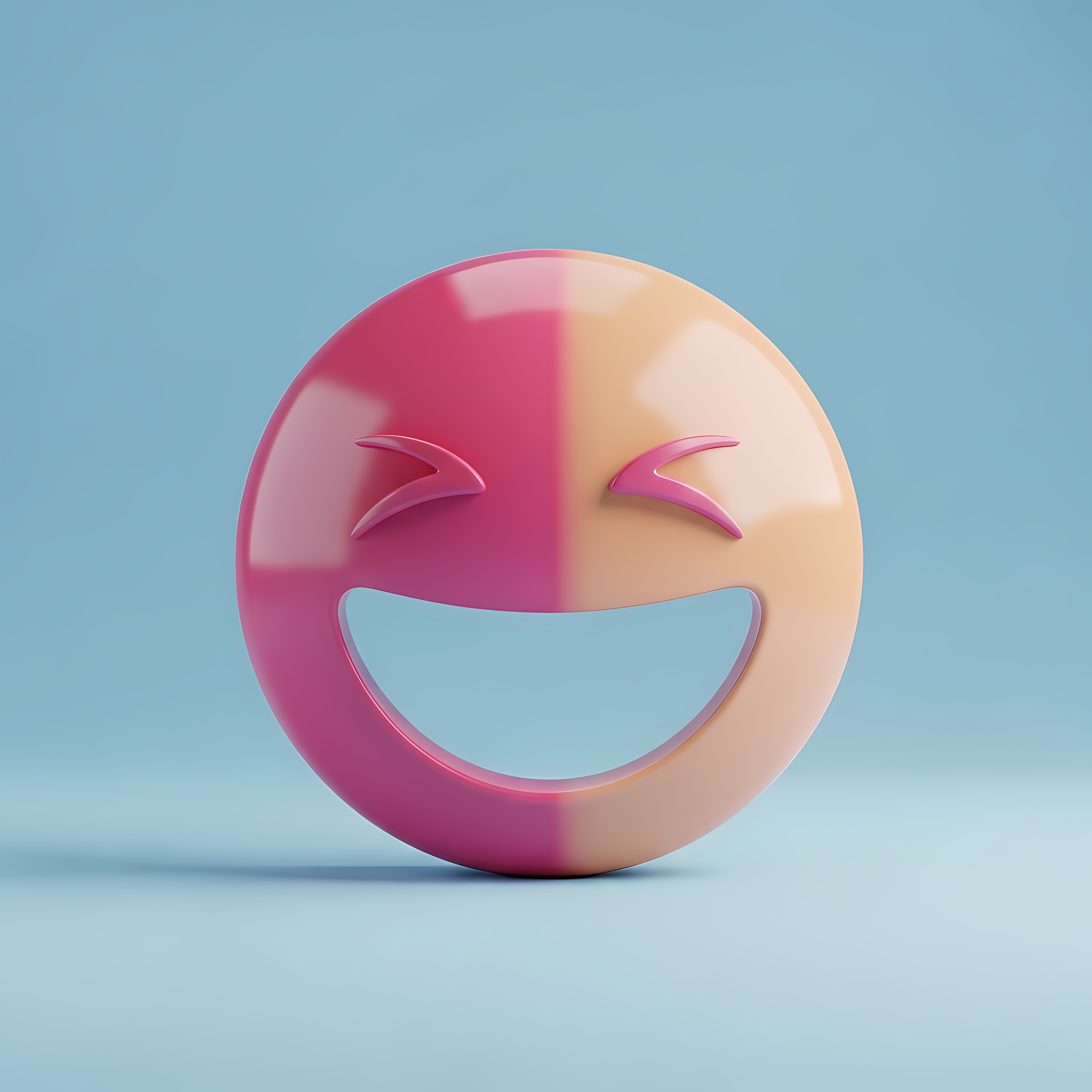Cheerful Split Emoji 3D Image on Lummi
