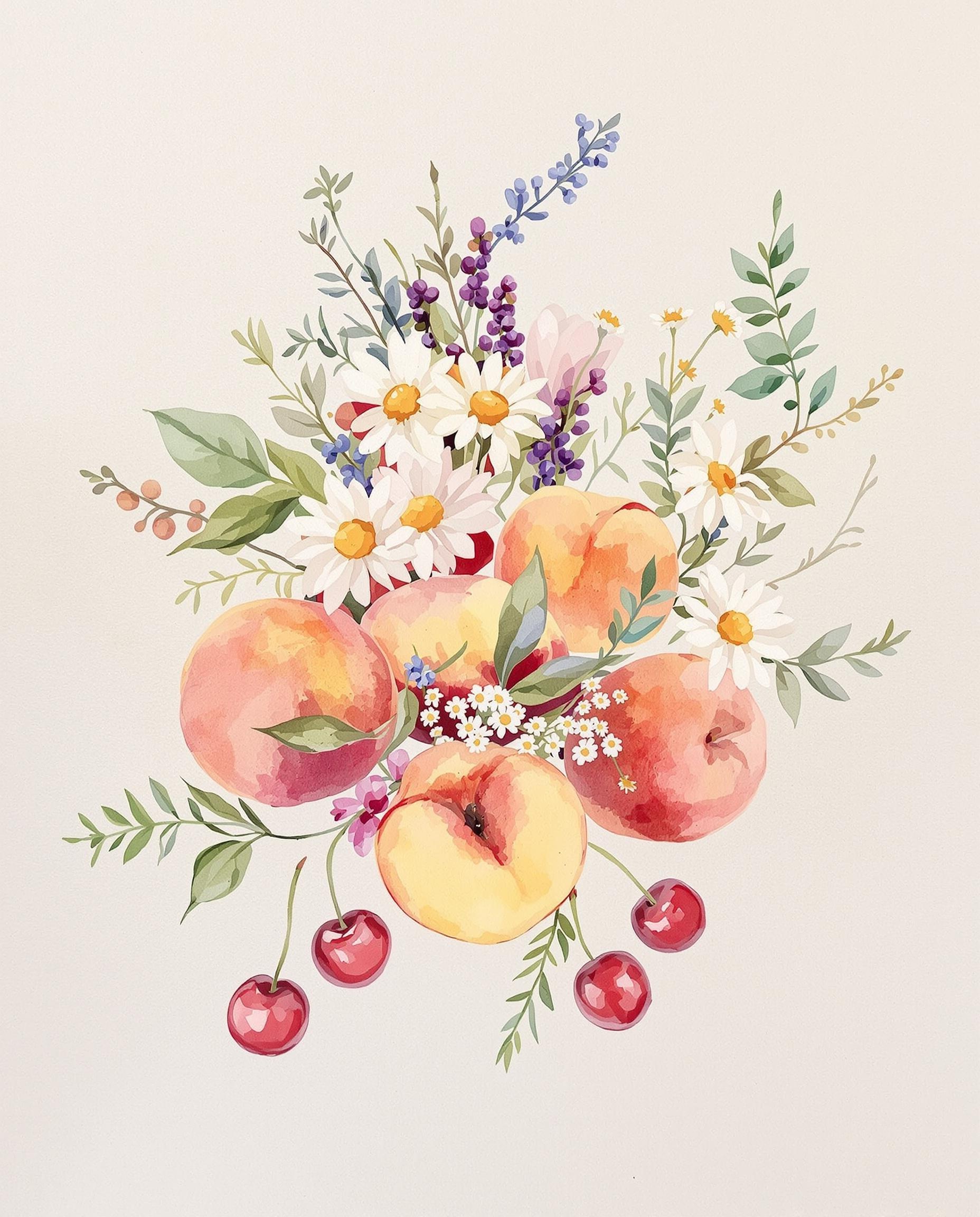 Watercolor Summer Fruits Illustration on Lummi