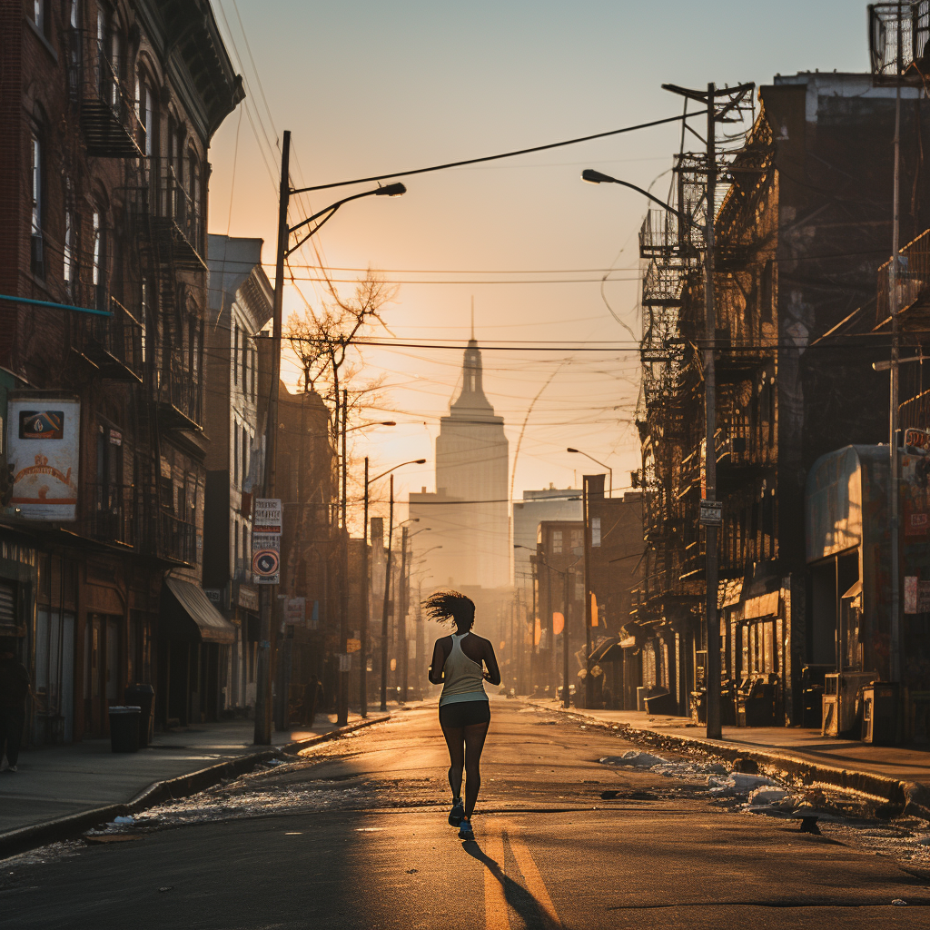 Golden Hour Urban Jog Photo on Lummi