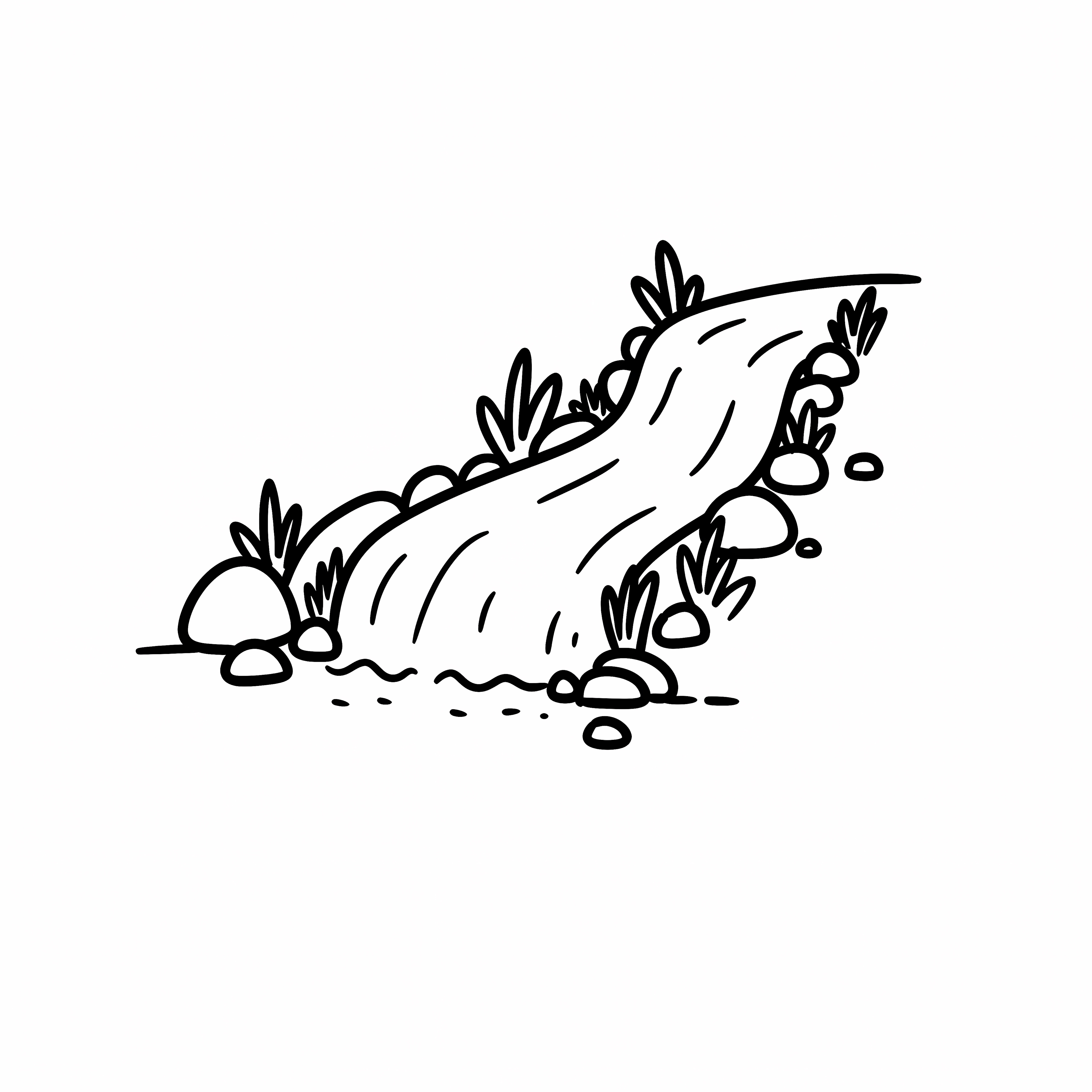 Stream Line Drawing Illustration on Lummi