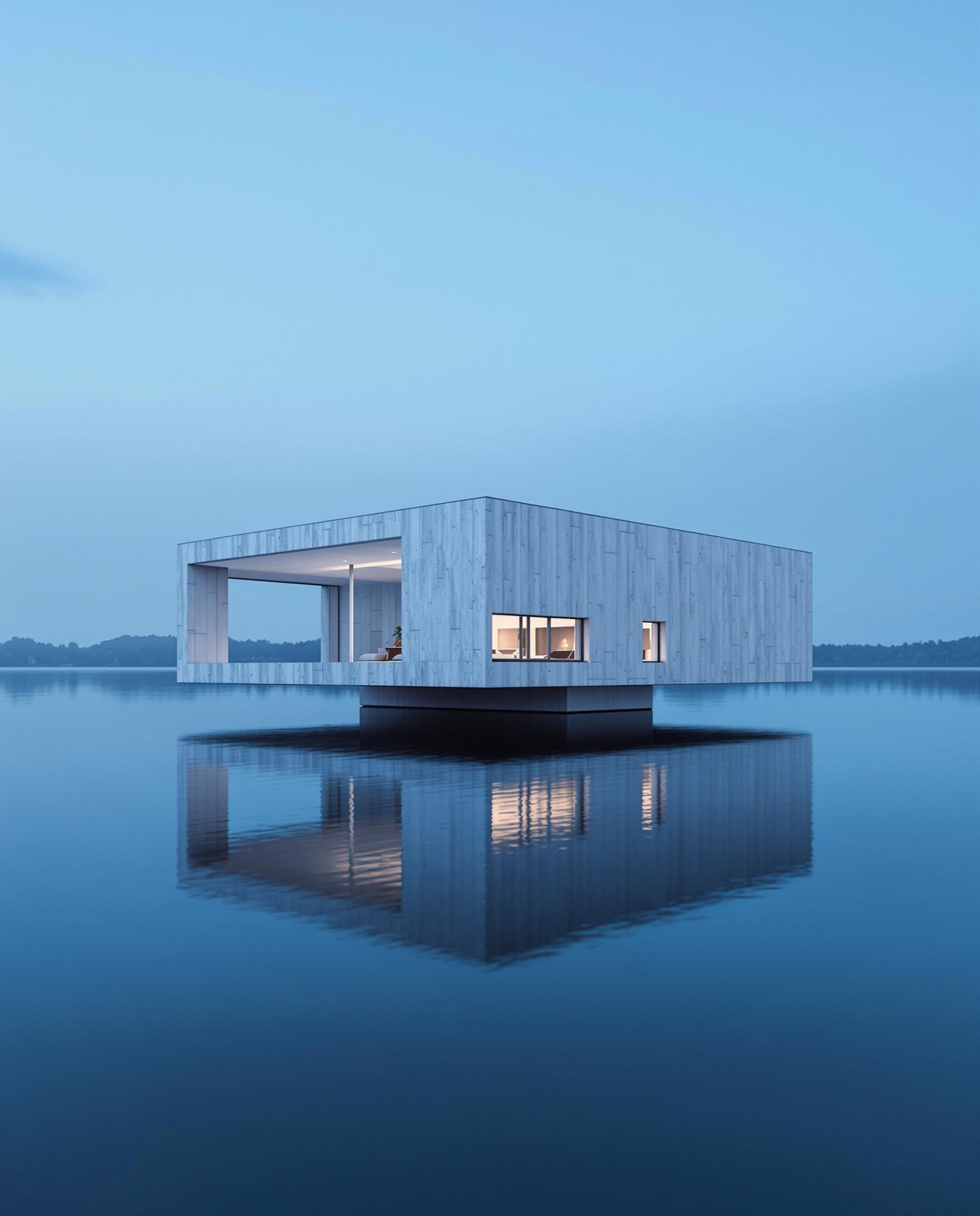 Modern Floating House Photo on Lummi