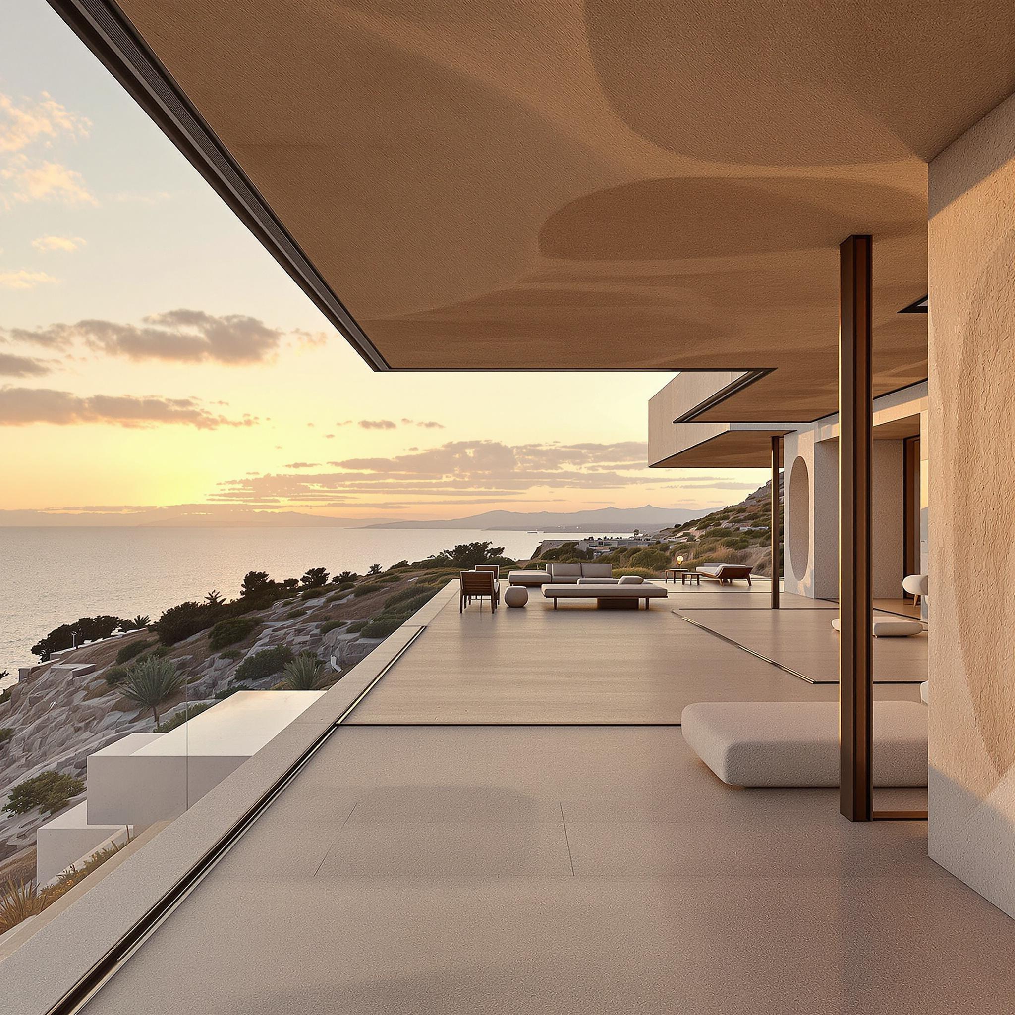Modern Ocean Terrace 3D Image on Lummi