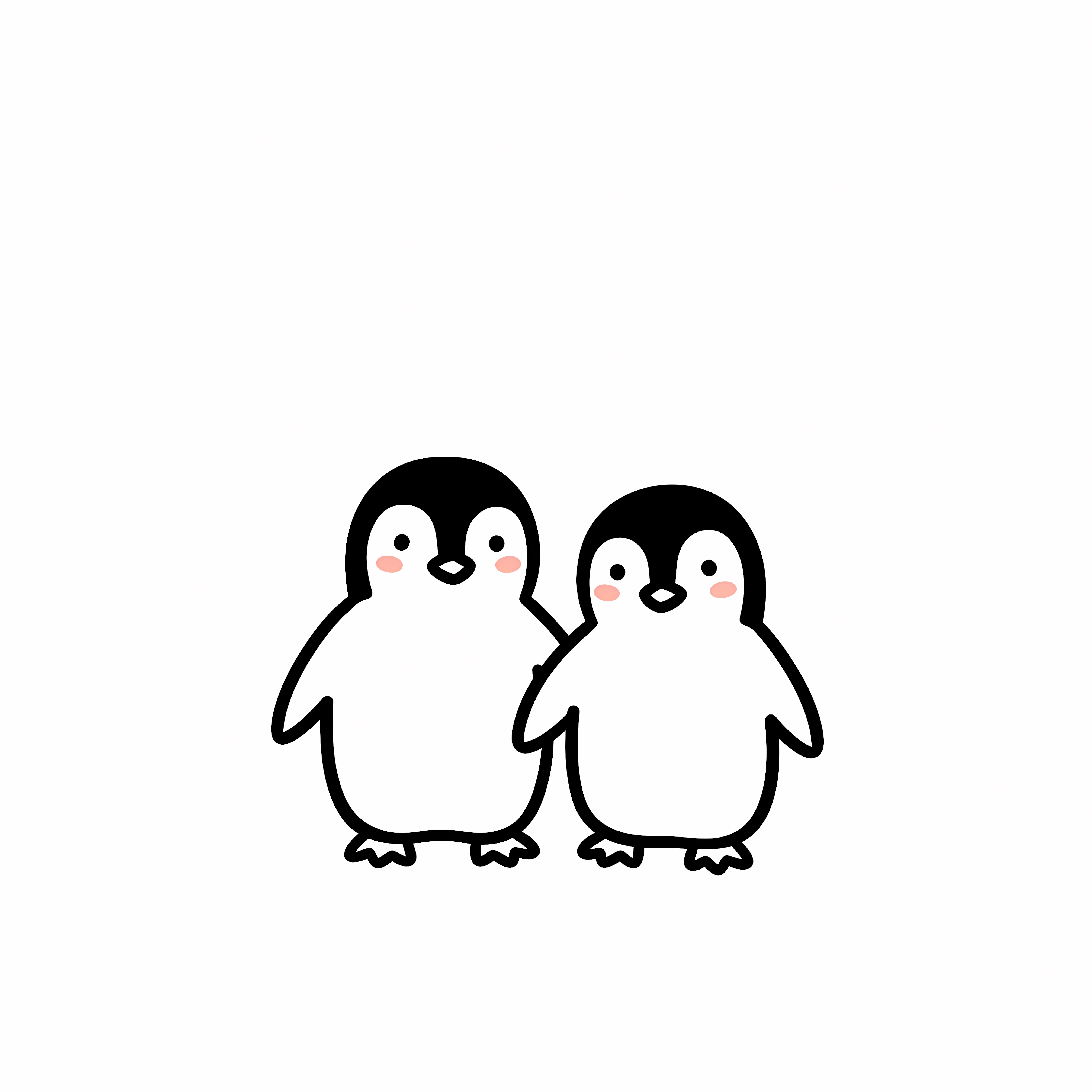 Cartoon Penguins Duo Illustration on Lummi