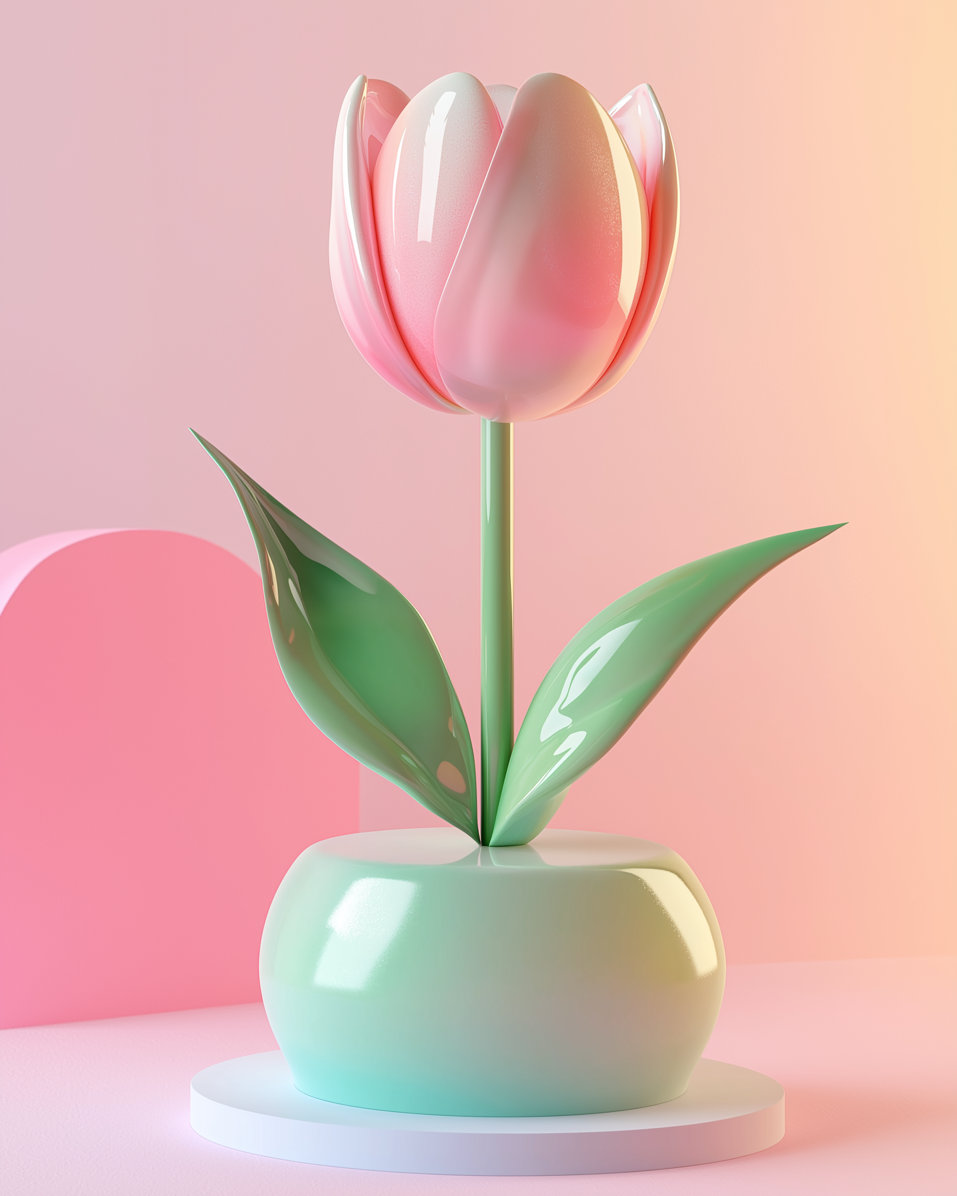 Glossy Tulip Sculpture Illustration on Lummi