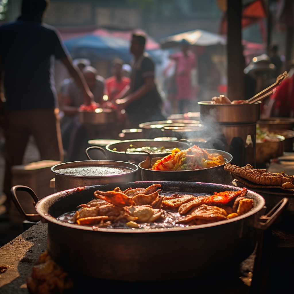 Sunlit Street Food Bazaar Photo on Lummi