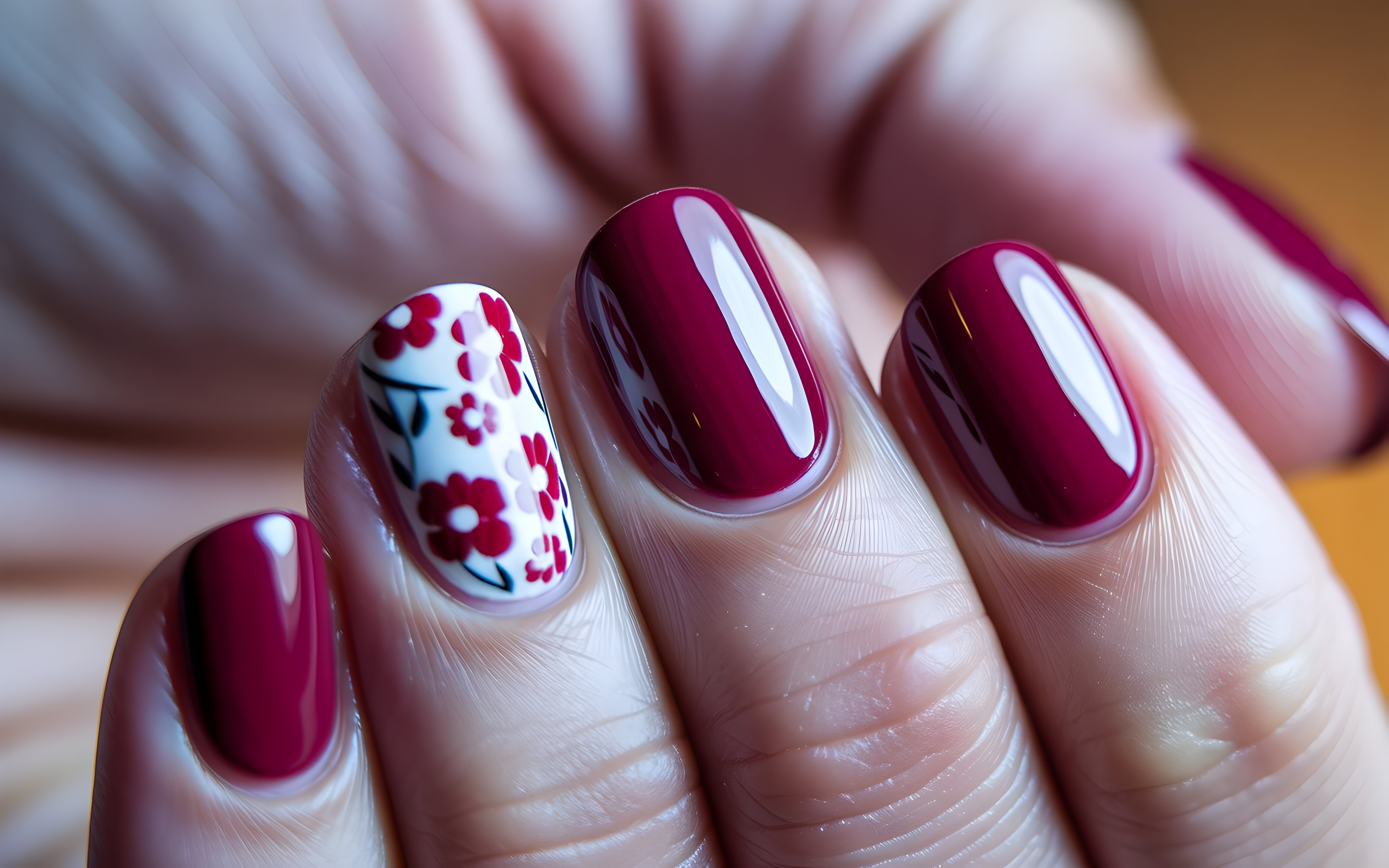 Glossy Burgundy Nails Photo on Lummi