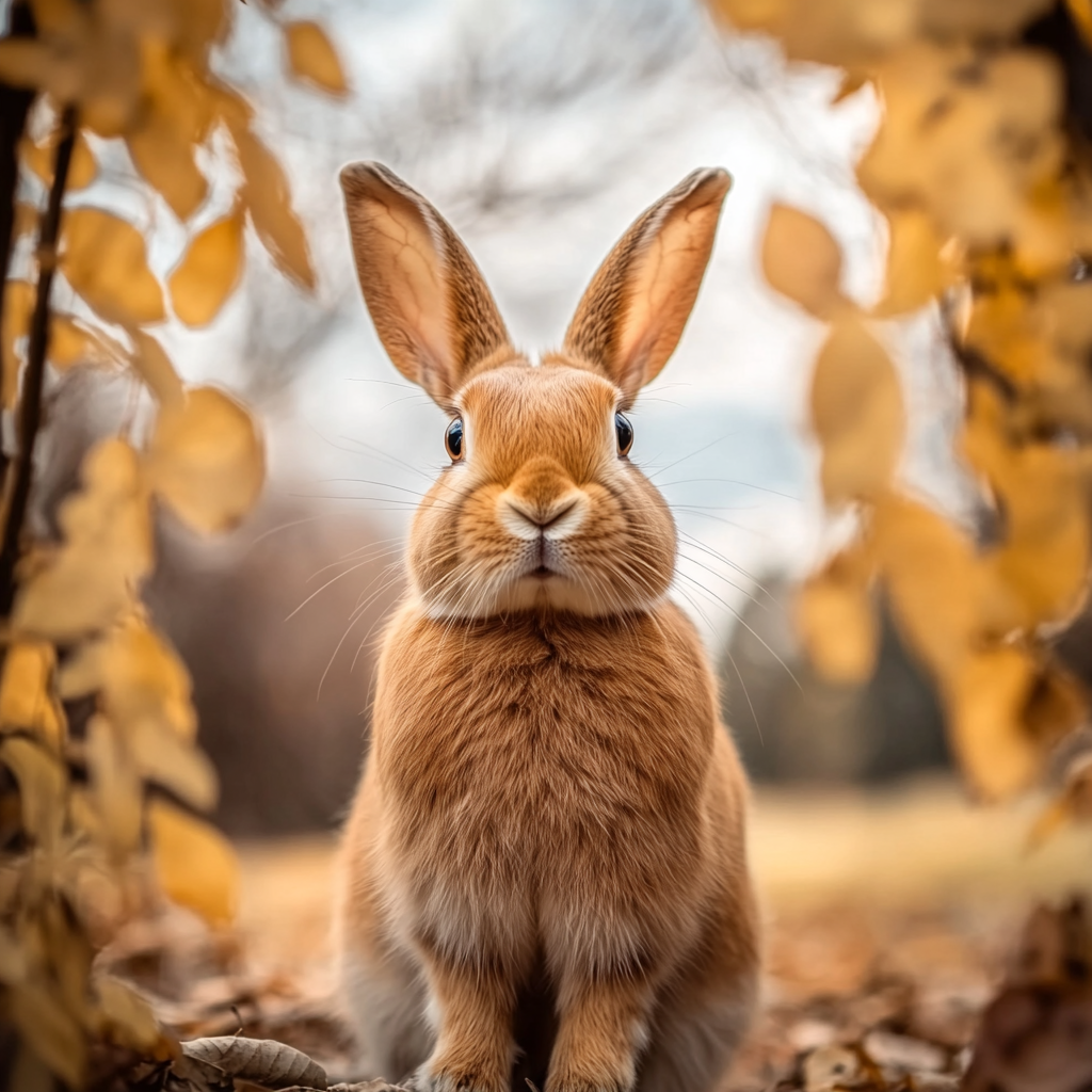 Golden Brown Rabbit in Autumn Photo on Lummi