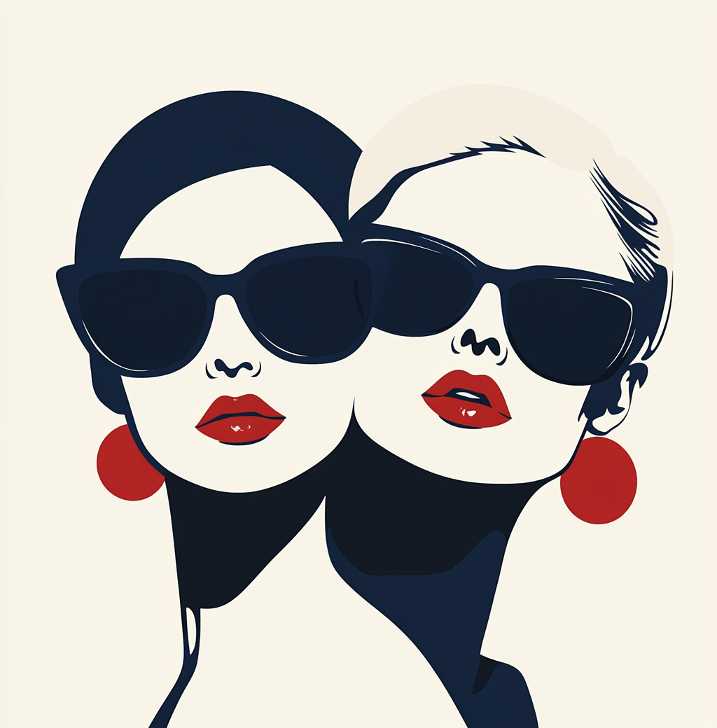 Stylized Female Faces Illustration Illustration on Lummi