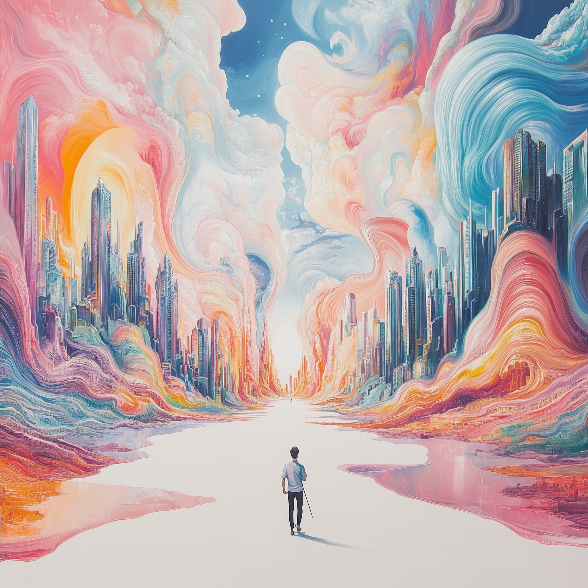 Surreal City Pathway Illustration on Lummi