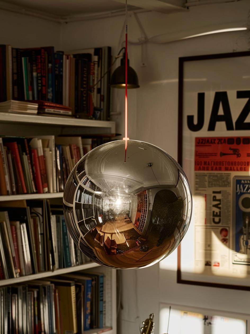 Reflective Pendant Light in Study Room Photo on Lummi