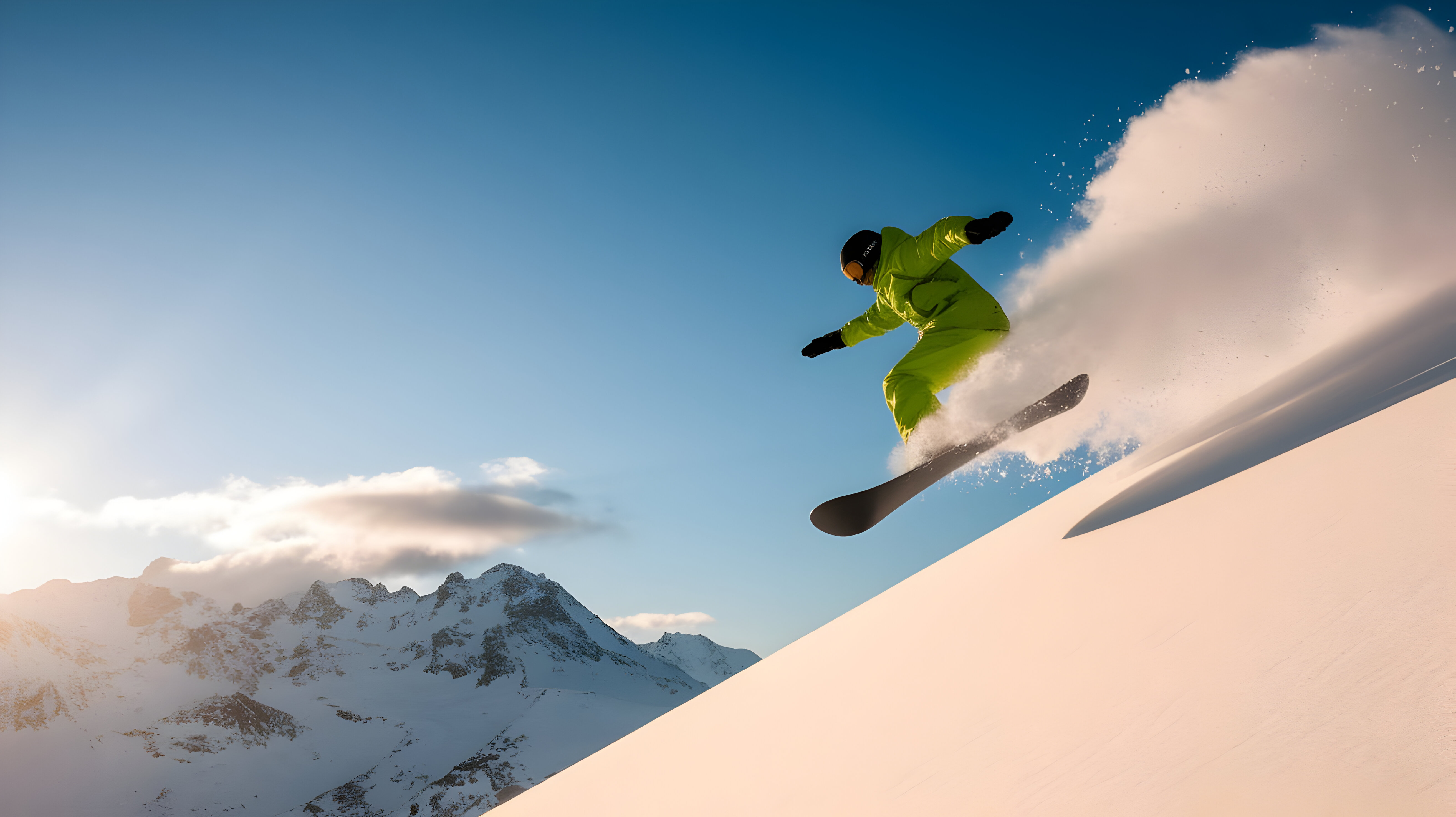 Snowboarder Mid-Air Jump Photo on Lummi
