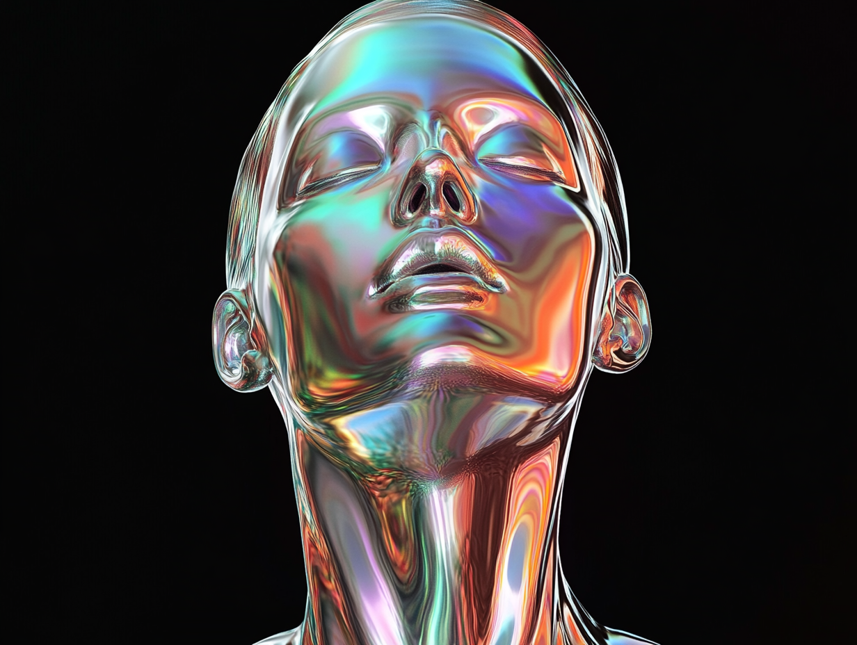 Futuristic Human Head 3D Image on Lummi