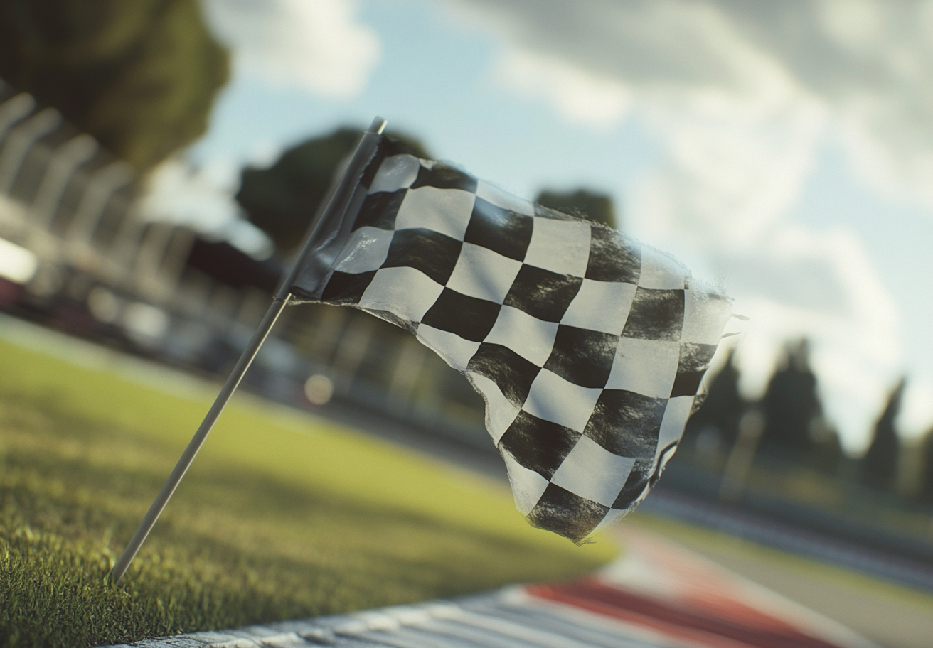 Lummi Photo - Checkered Flag at Racetrack