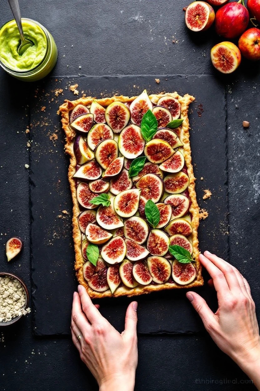 Rustic Fig Tart with Basil Photo on Lummi