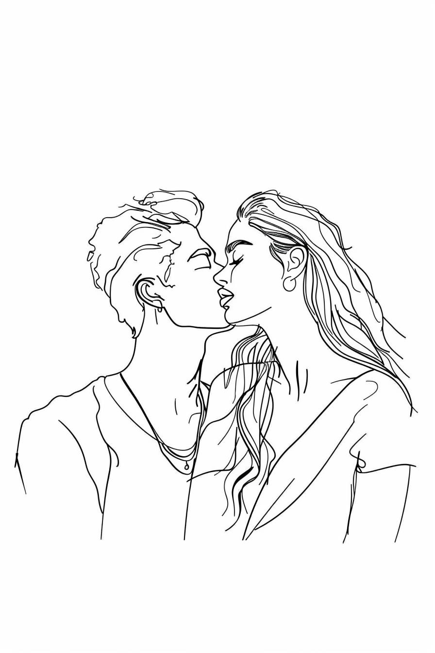 Minimalist Romantic Line Drawing Illustration on Lummi