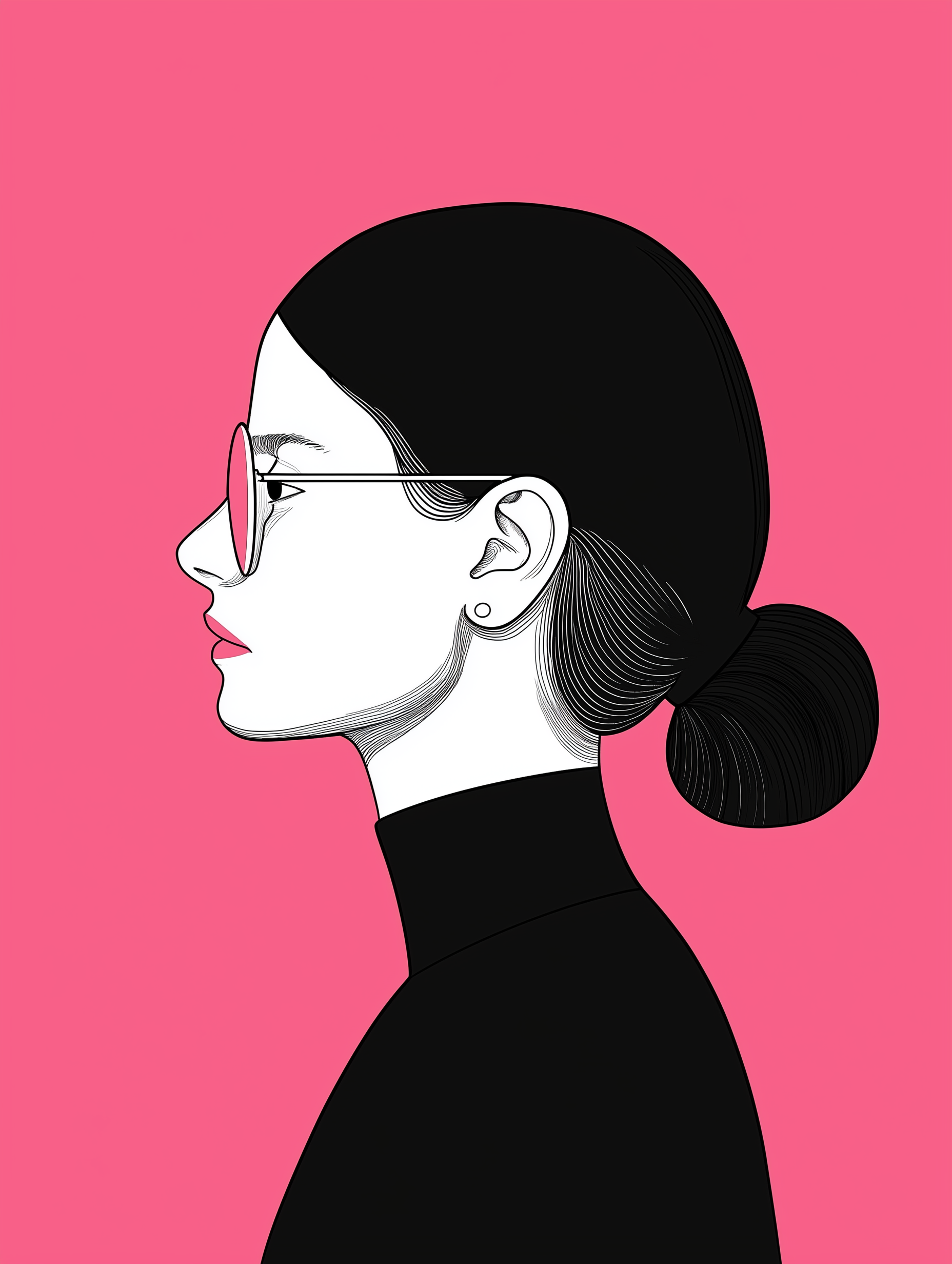 Stylized Woman in Profile Illustration on Lummi
