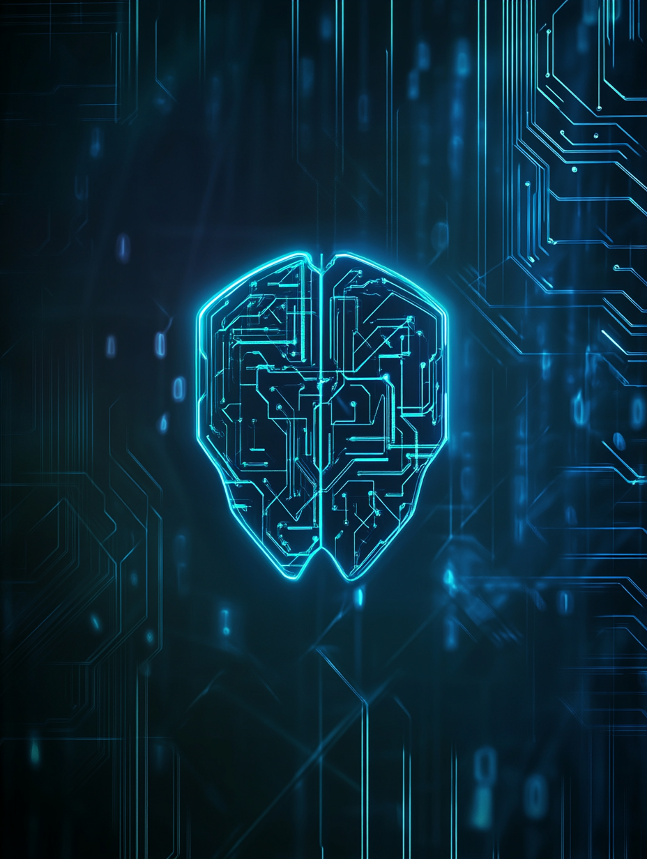 Neon AI Brain Design Illustration on Lummi